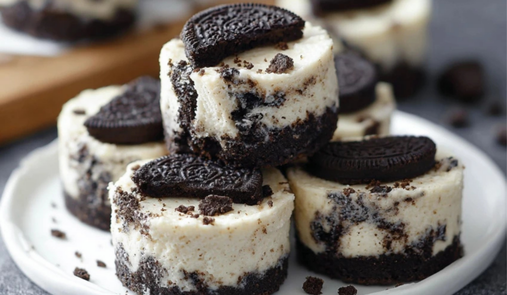 Mini Cookies & Cream Cheesecake Bites - chloe Recipes
